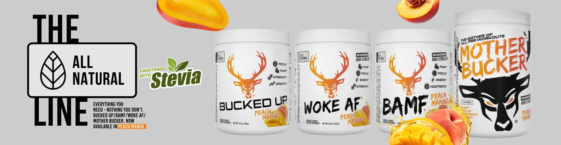 All Natural Pre-Workout Line - Clean Energy & Focus - Bucked Up