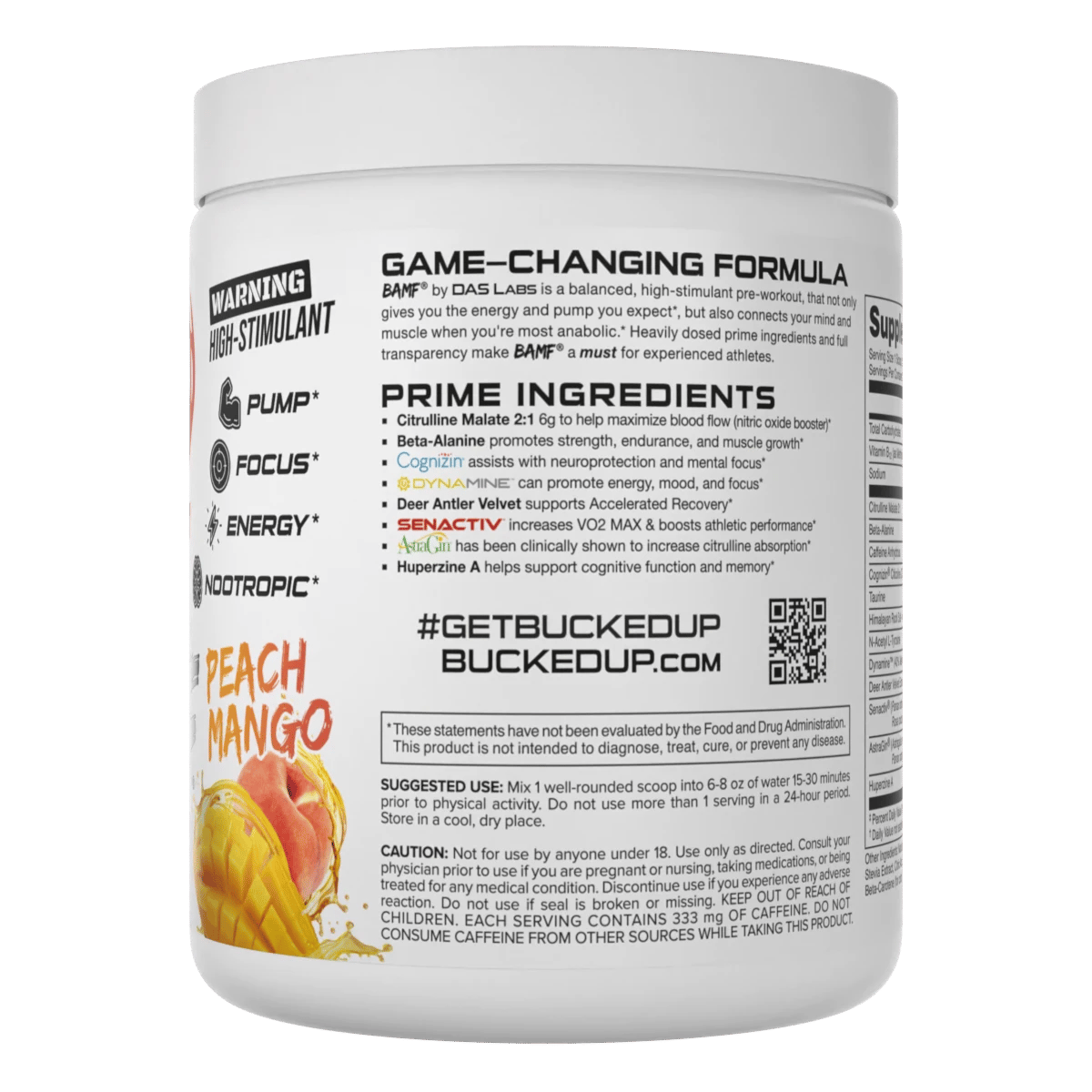 BAMF Natural Pre-Workout | Clean Focus & Energy with Nootropics - Bucked Up