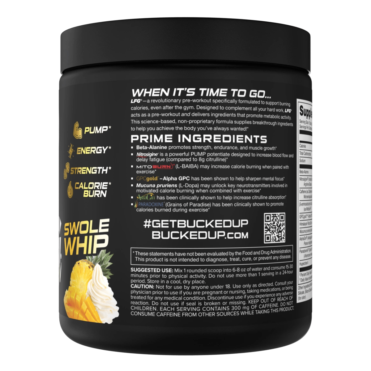 Swole Whip LFG Burn – Bucked Up Thermogenic Pre | Get Whipped ...