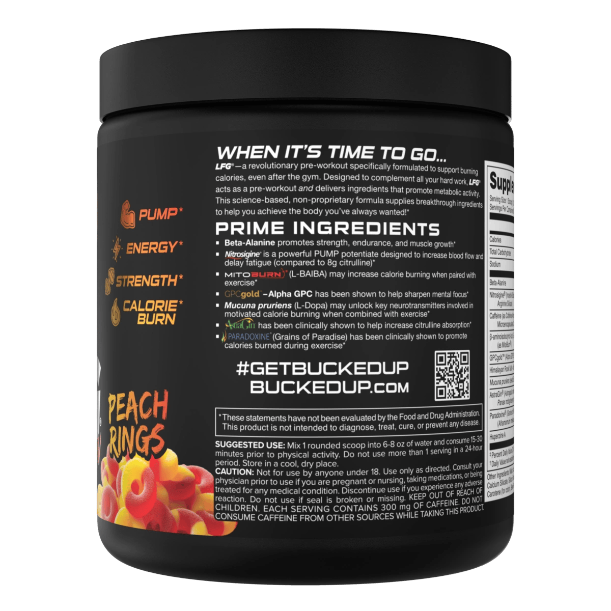 Peach Rings Thermogenic Pre-Workout | LFG by Bucked Up - Bucked Up