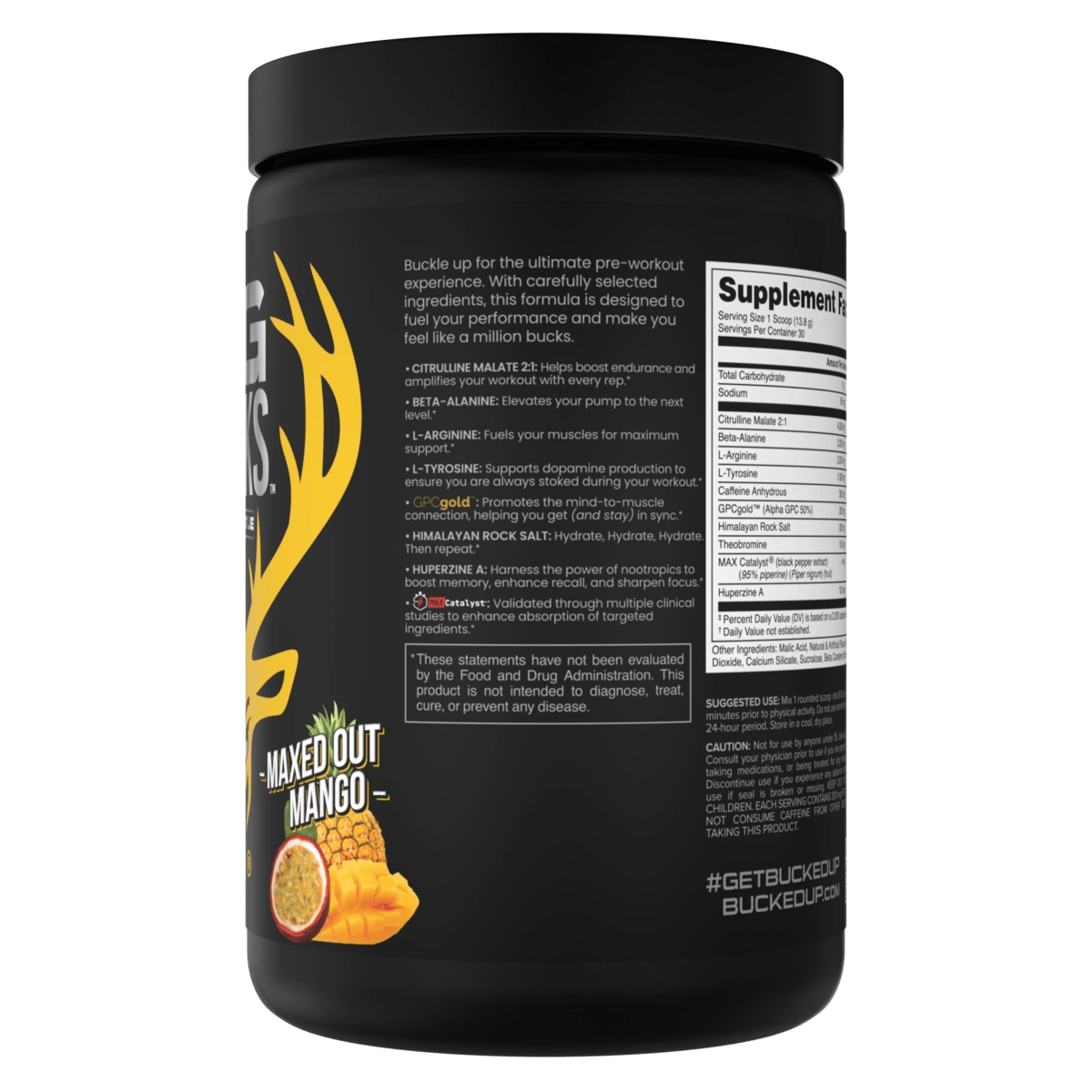 Big Bucks Pre-Workout | 300mg Caffeine + Nootropic Stack - Bucked Up
