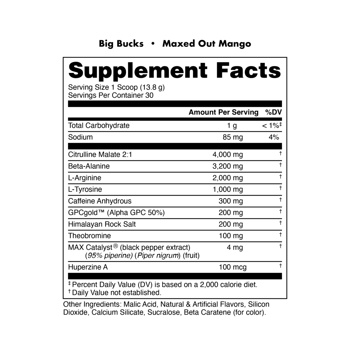 Big Bucks Pre-Workout | 300mg Caffeine + Nootropic Stack - Bucked Up