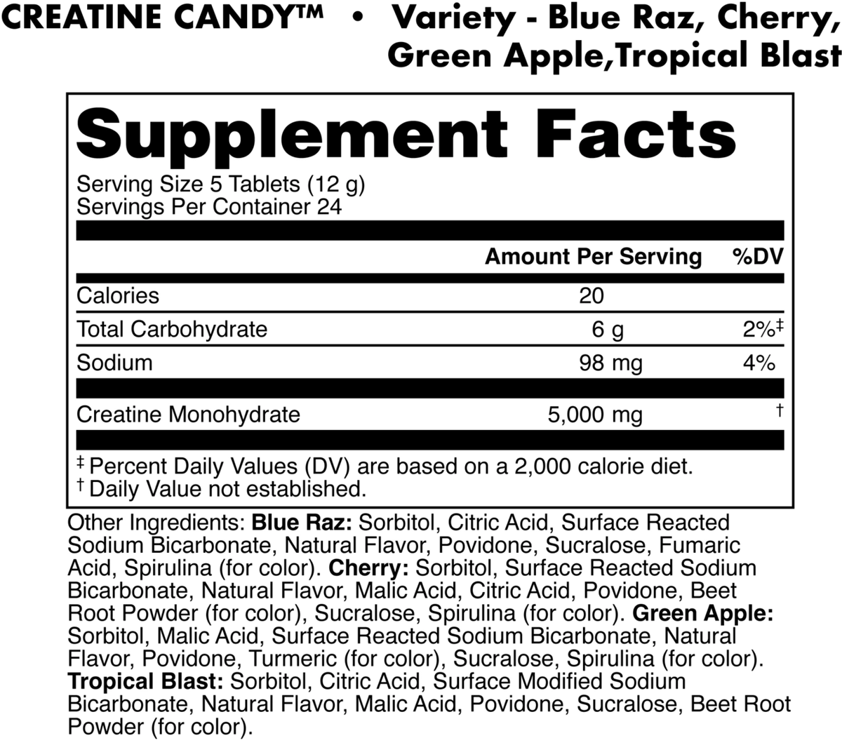 Creatine Candy – Chewable Micronized Creatine Monohydrate | Bucked Up - Bucked Up