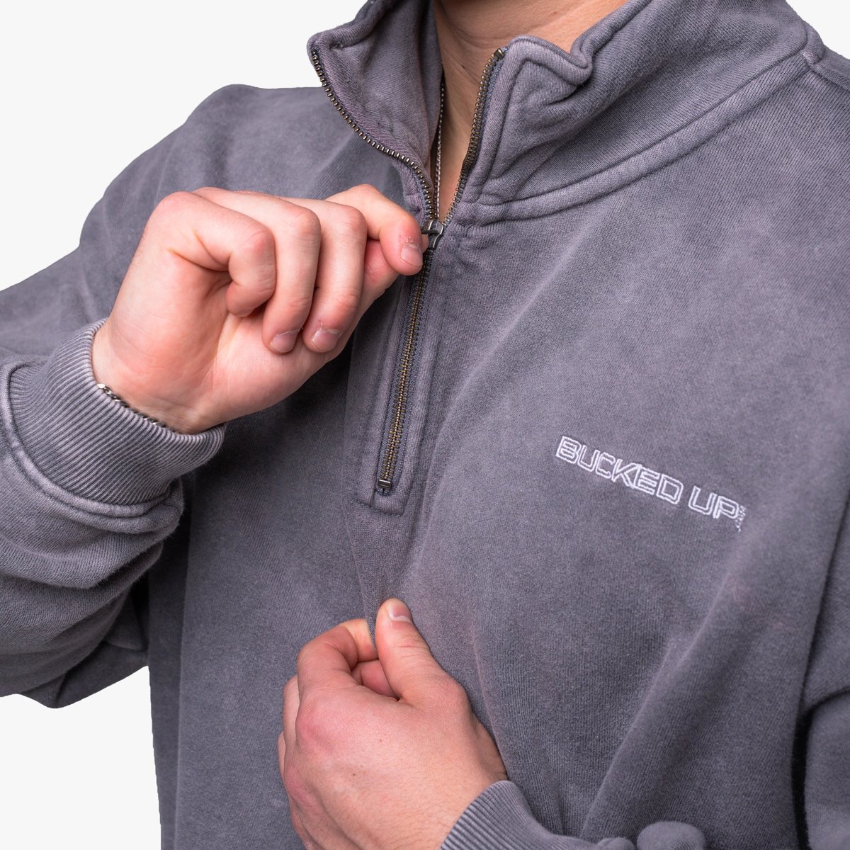 Off Duty Half Zip | Vintage-Wash Heavyweight Quarter Zip | Bucked Up ...