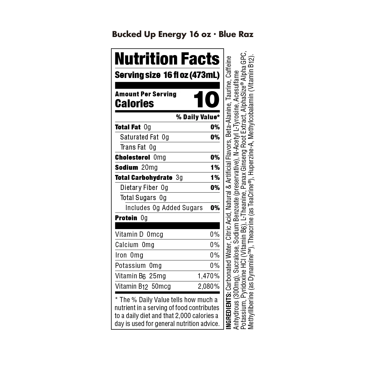 Bucked Up Energy (1 Case / 12 Cans) - Bucked Up