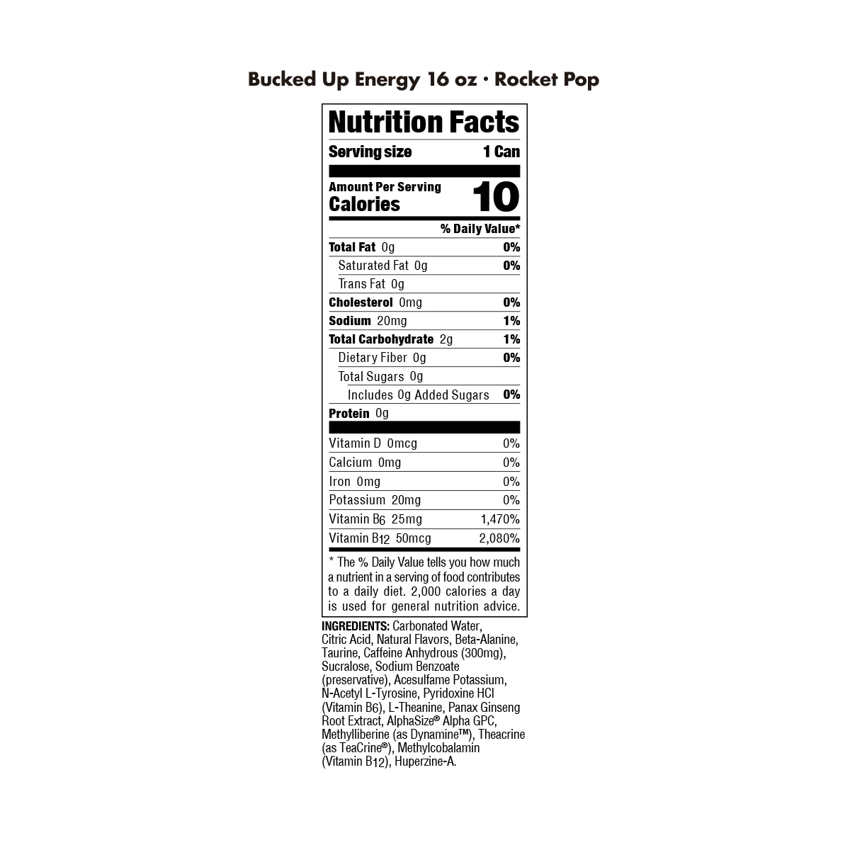 Bucked Up Energy (1 Case / 12 Cans) - Bucked Up