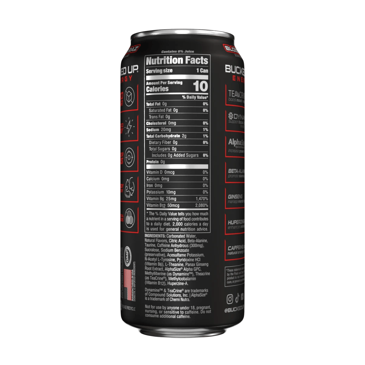 Bucked Up Energy (1 Case / 12 Cans) - Bucked Up