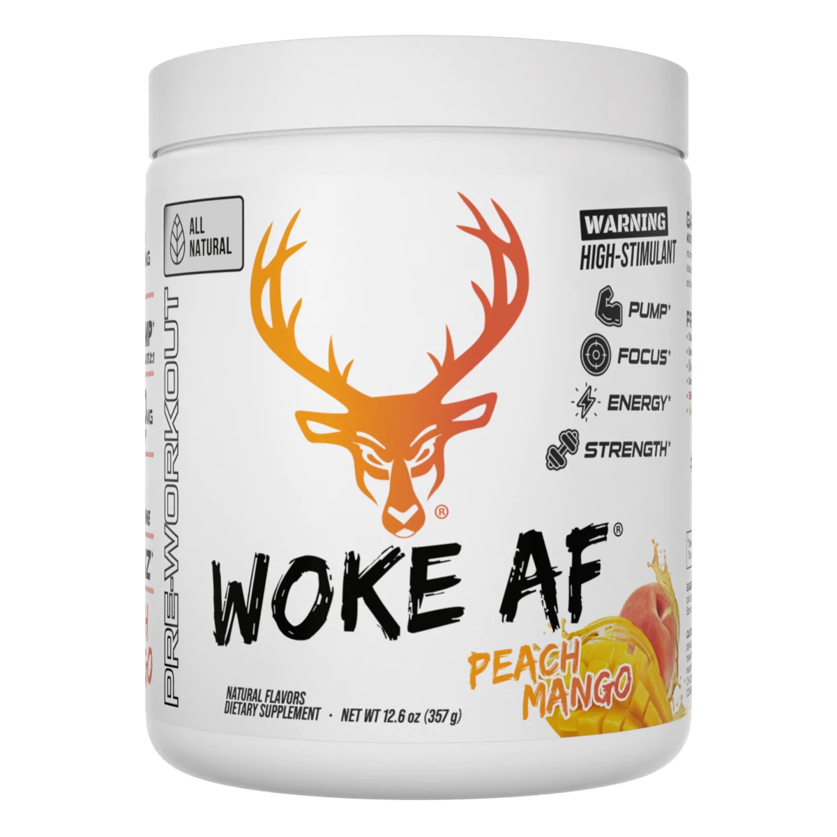 Woke AF All Natural Pre-Workout - High-Stim Energy Boost - Bucked Up