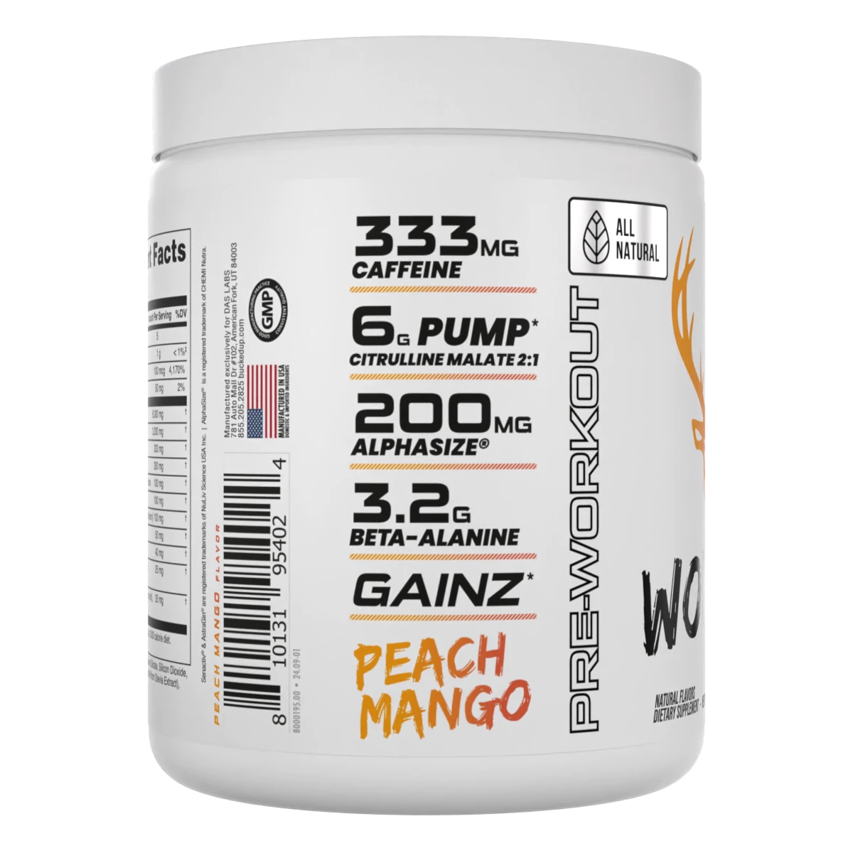 Woke AF All Natural Pre-Workout - High-Stim Energy Boost - Bucked Up