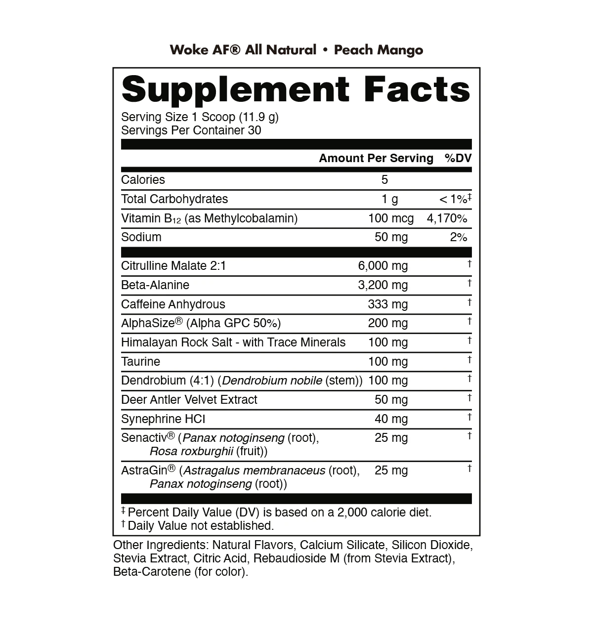 Woke AF All Natural Pre-Workout - High-Stim Energy Boost - Bucked Up