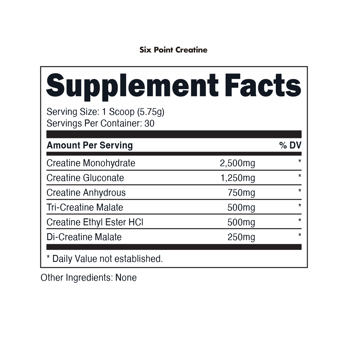 Six Point Creatine | Creatine Anhydrous, Gluconate, and More - Bucked Up