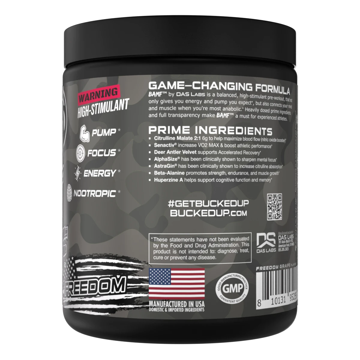 BAMF High Stimulant Nootropic Pre-Workout - Bucked Up