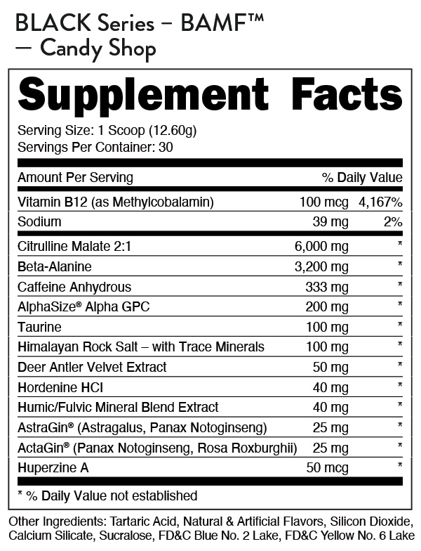 BAMF BLACK - High Stimulant Nootropic Pre-Workout - Bucked Up