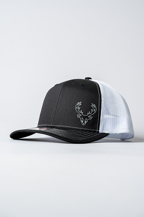 Richardson Trucker Hat - Black Hat / White Mesh - Bucked Up Richardson Trucker Hat - Black Hat / White Mesh - Bucked Up