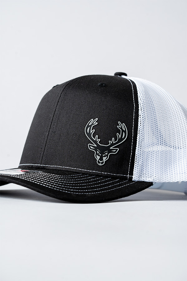 Richardson Trucker Hat - Black Hat / White Mesh - Bucked Up Richardson Trucker Hat - Black Hat / White Mesh - Bucked Up