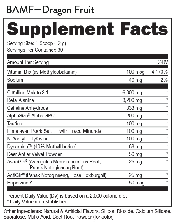 BAMF High Stimulant Nootropic Pre-Workout - Bucked Up