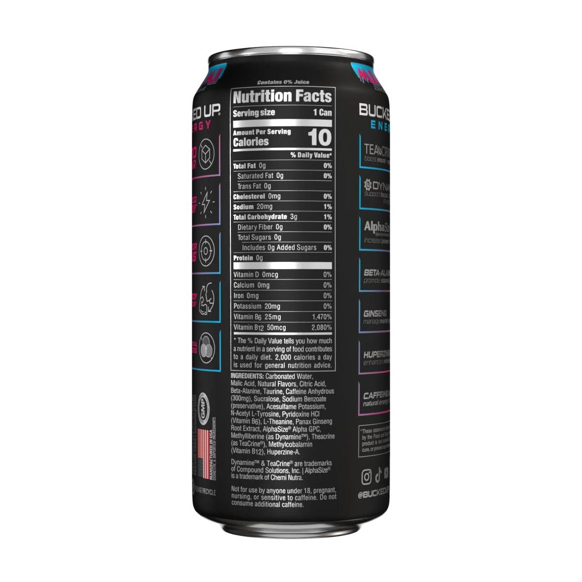 Bucked Up Energy (1 Case / 12 Cans) - Bucked Up