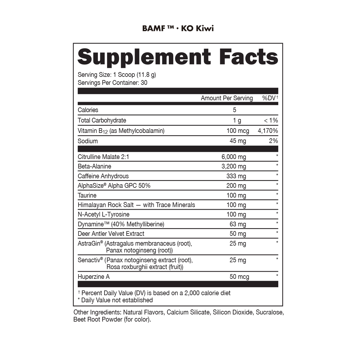 BAMF High Stimulant Nootropic Pre-Workout - Bucked Up